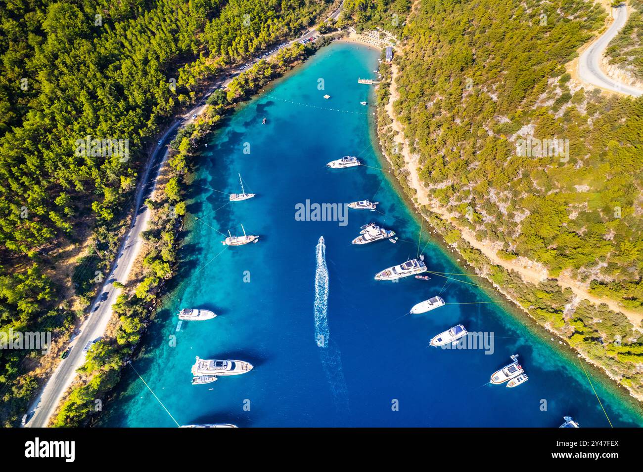 Paradise Bay (Turkish: Cennet Koyu) in Bodrum. Mugla, Turkey. One of ...
