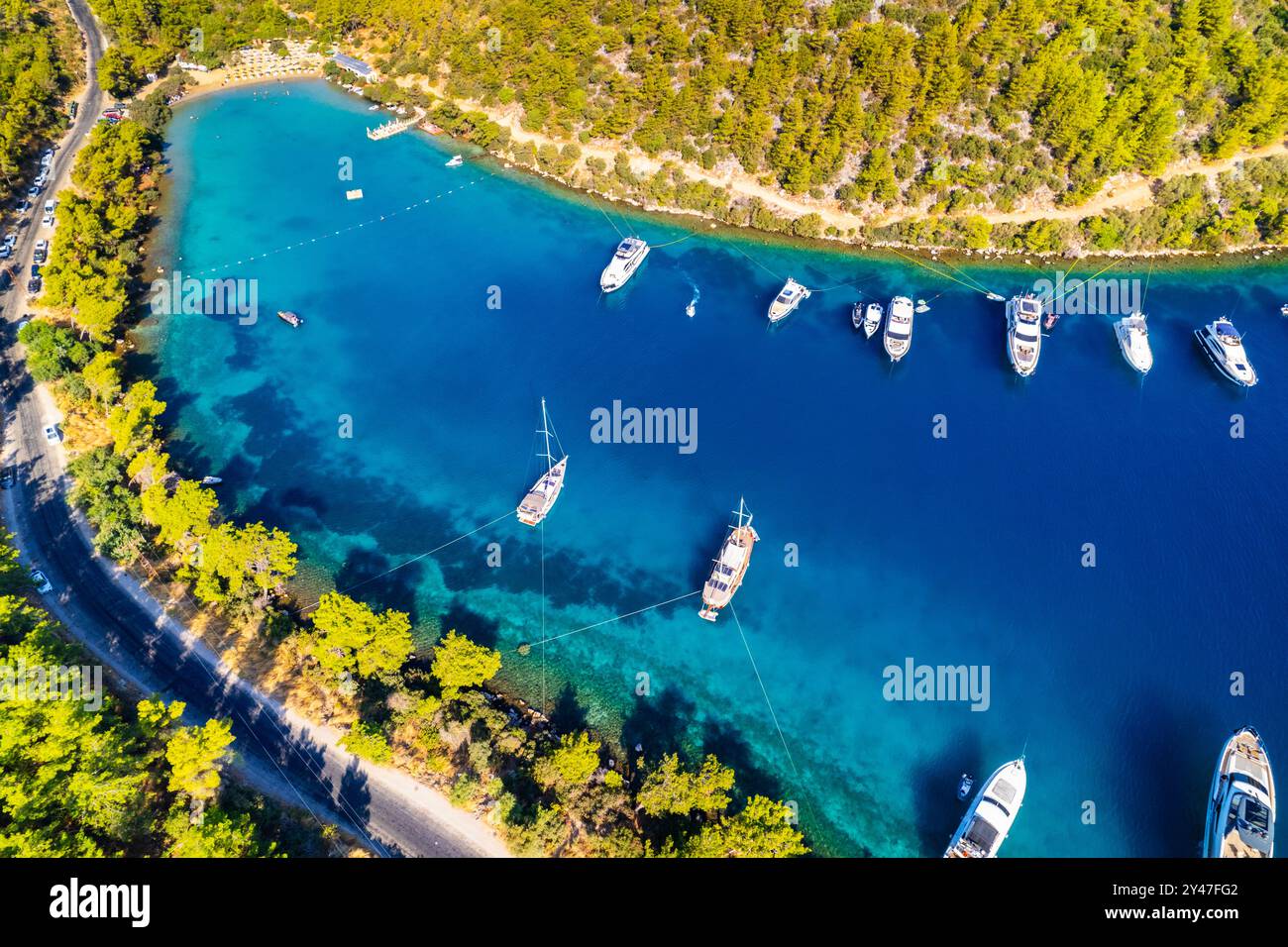 Paradise Bay (Turkish: Cennet Koyu) in Bodrum. Mugla, Turkey. One of ...