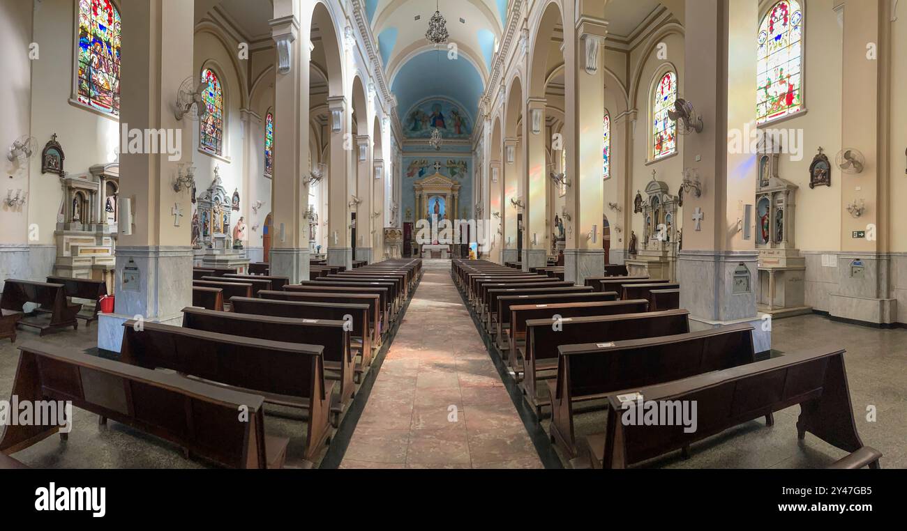 City of Santos, Brazil. Immaculate Heart of Mary Parish. Main corridor ...