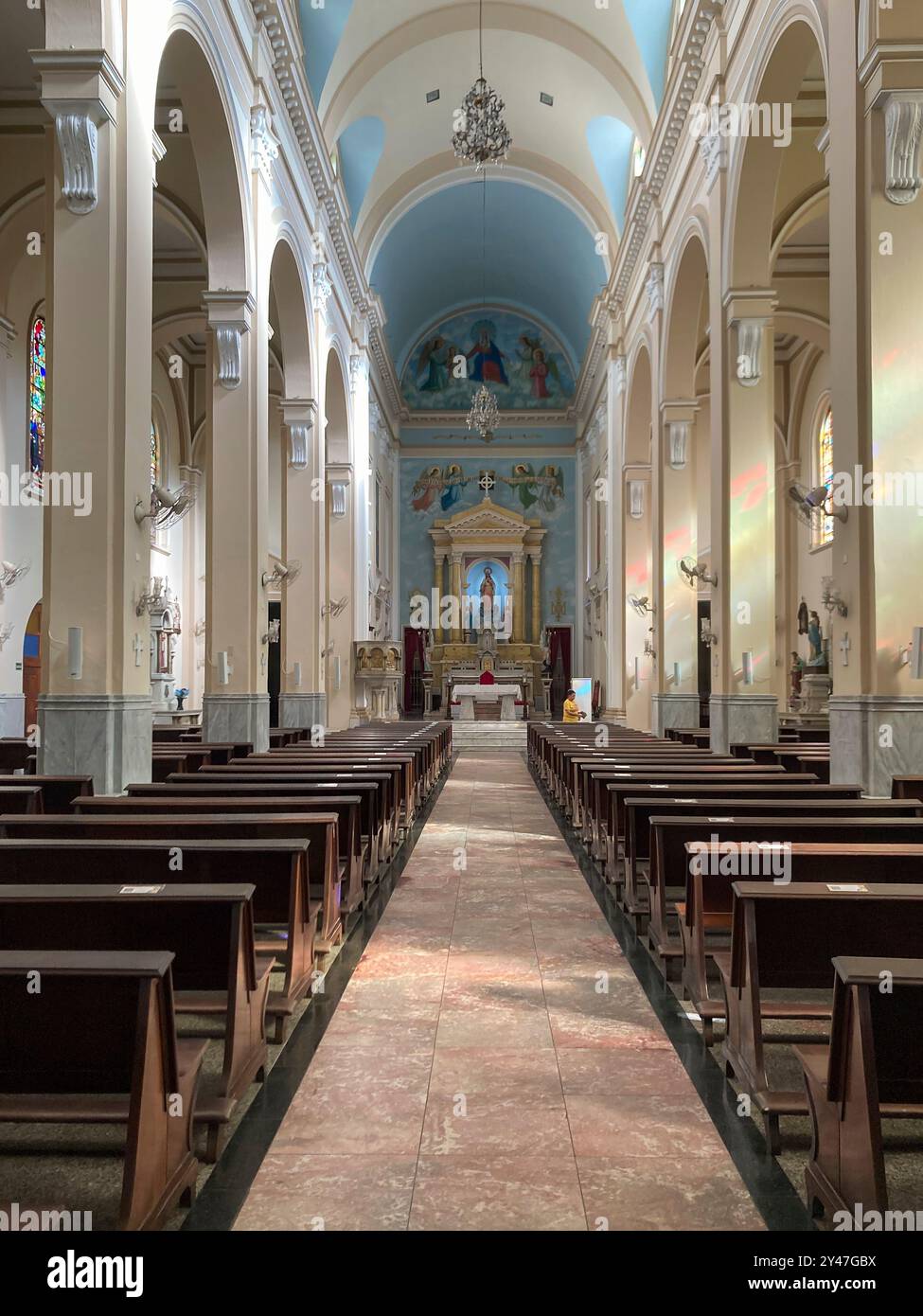 City of Santos, Brazil. Immaculate Heart of Mary Parish. Main corridor ...