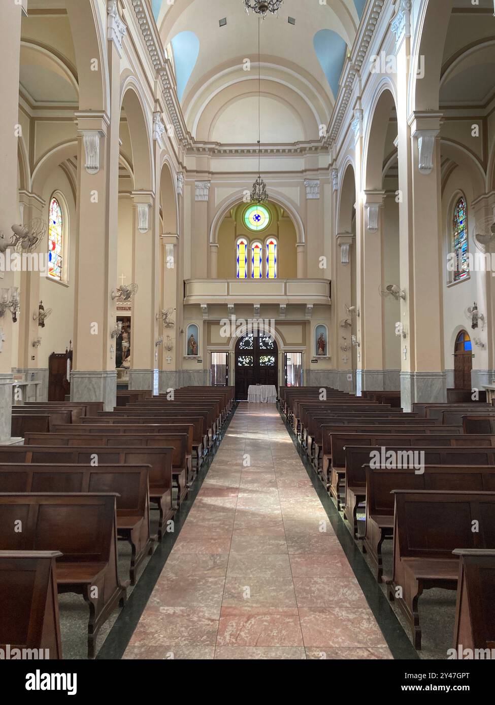 City of Santos, Brazil. Immaculate Heart of Mary Parish. Main corridor ...