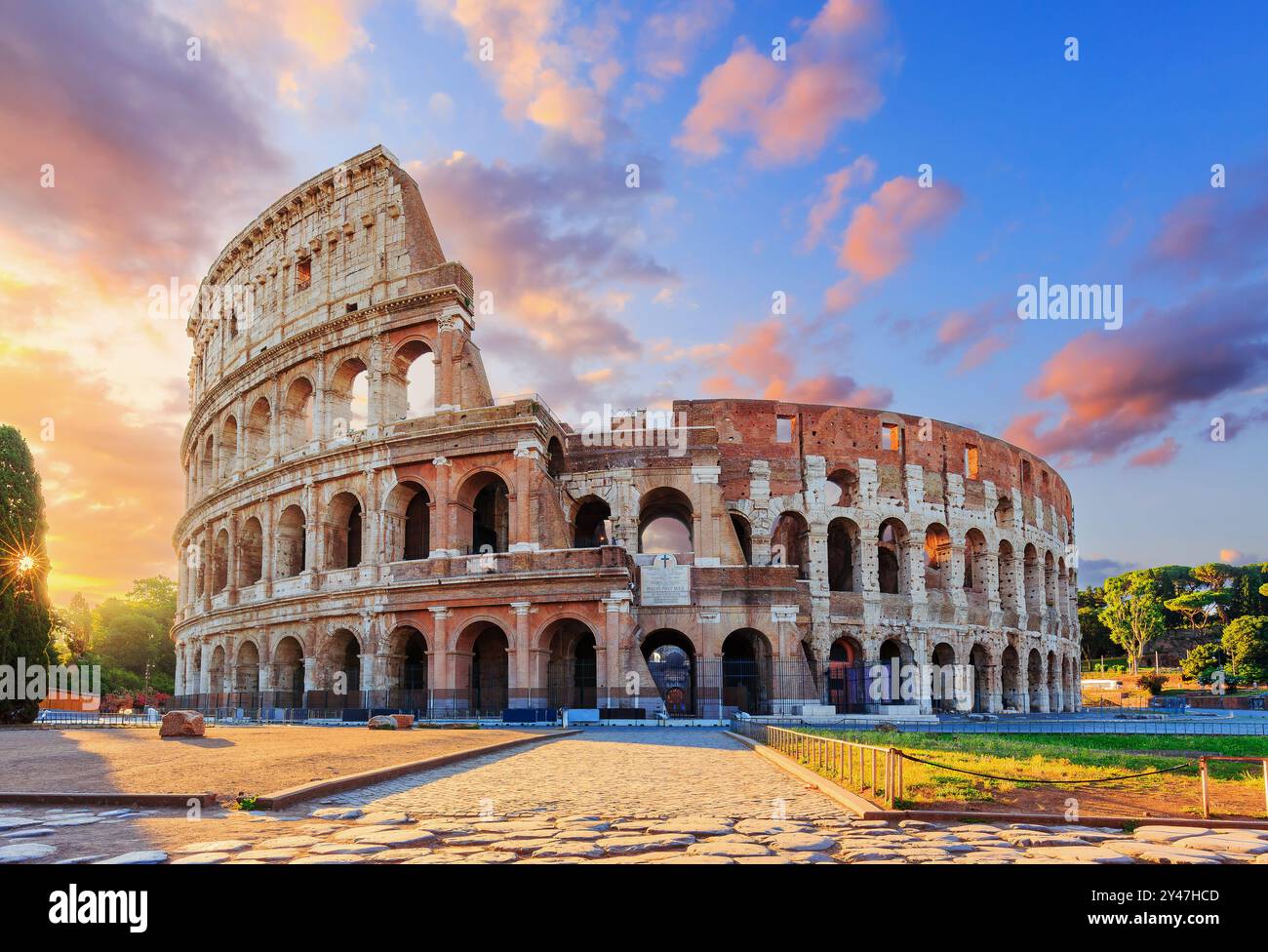 Rome, Italy. The Colosseum or Coliseum at sunrise Stock Photo - Alamy