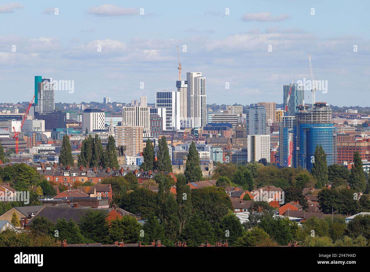 A view of Leeds City Centre from Cabbage Hill in Wortley,West Yorkshire ...