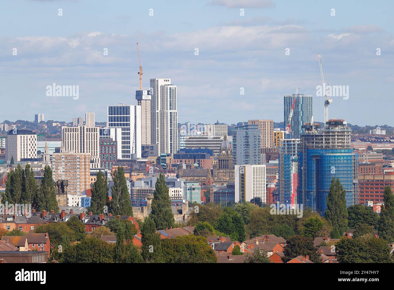 A view of Leeds City Centre from Cabbage Hill in Wortley,West Yorkshire ...