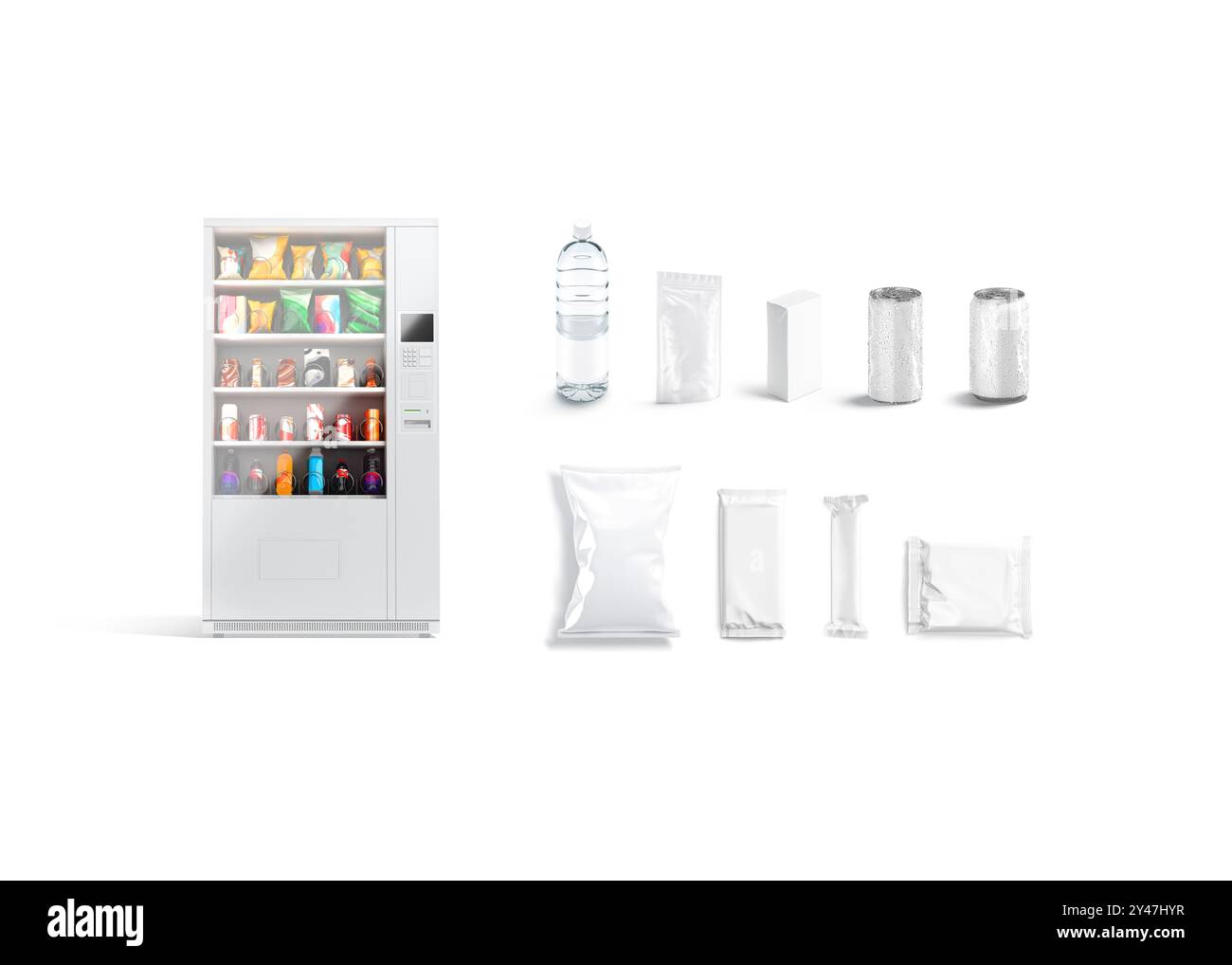Blank white vending machine with food and drink mockup, isolated Stock Photo - Alamy