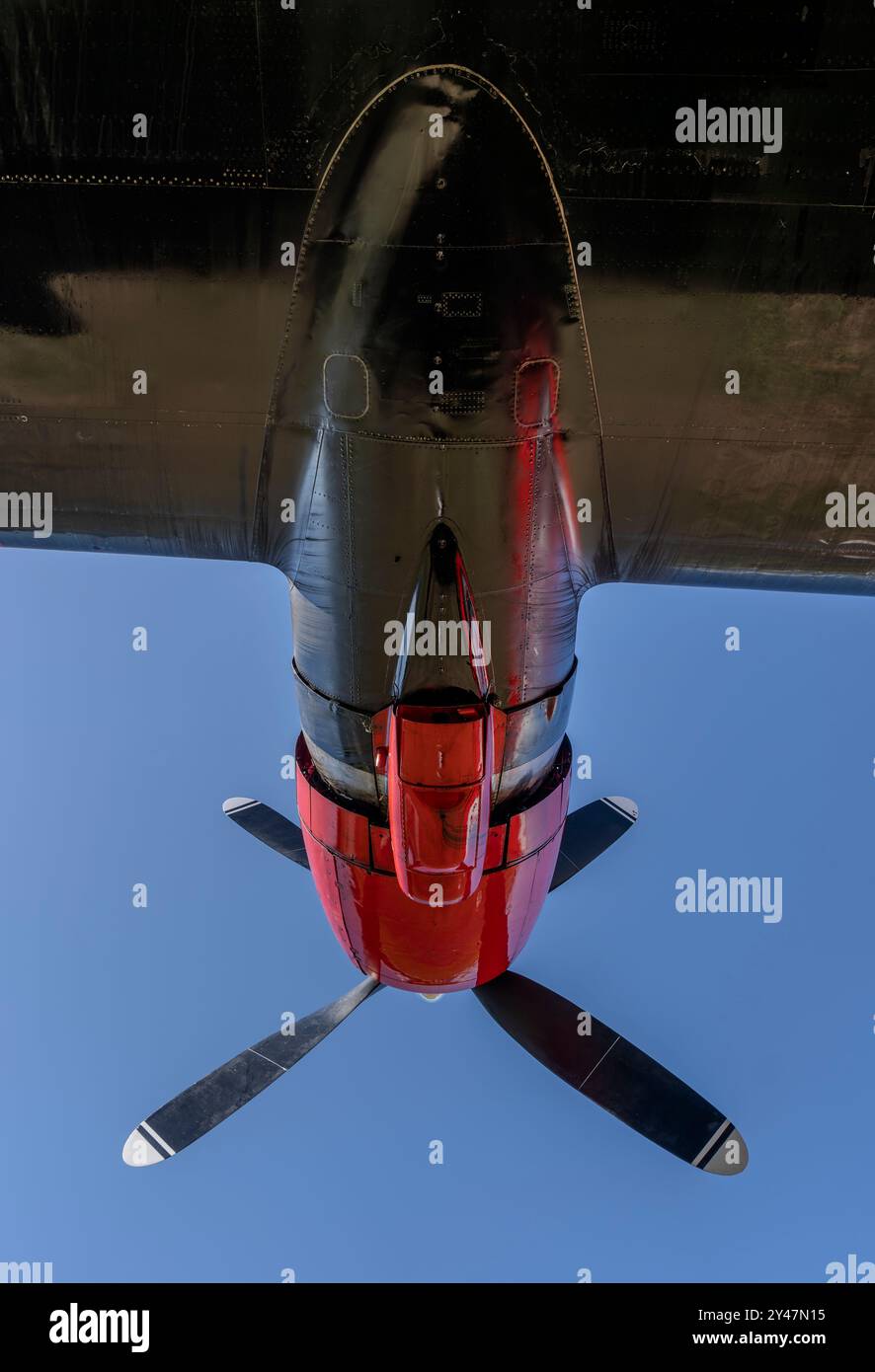 Engine and propeller of the Martin JRM Hawaii Mars aircraft at the ...