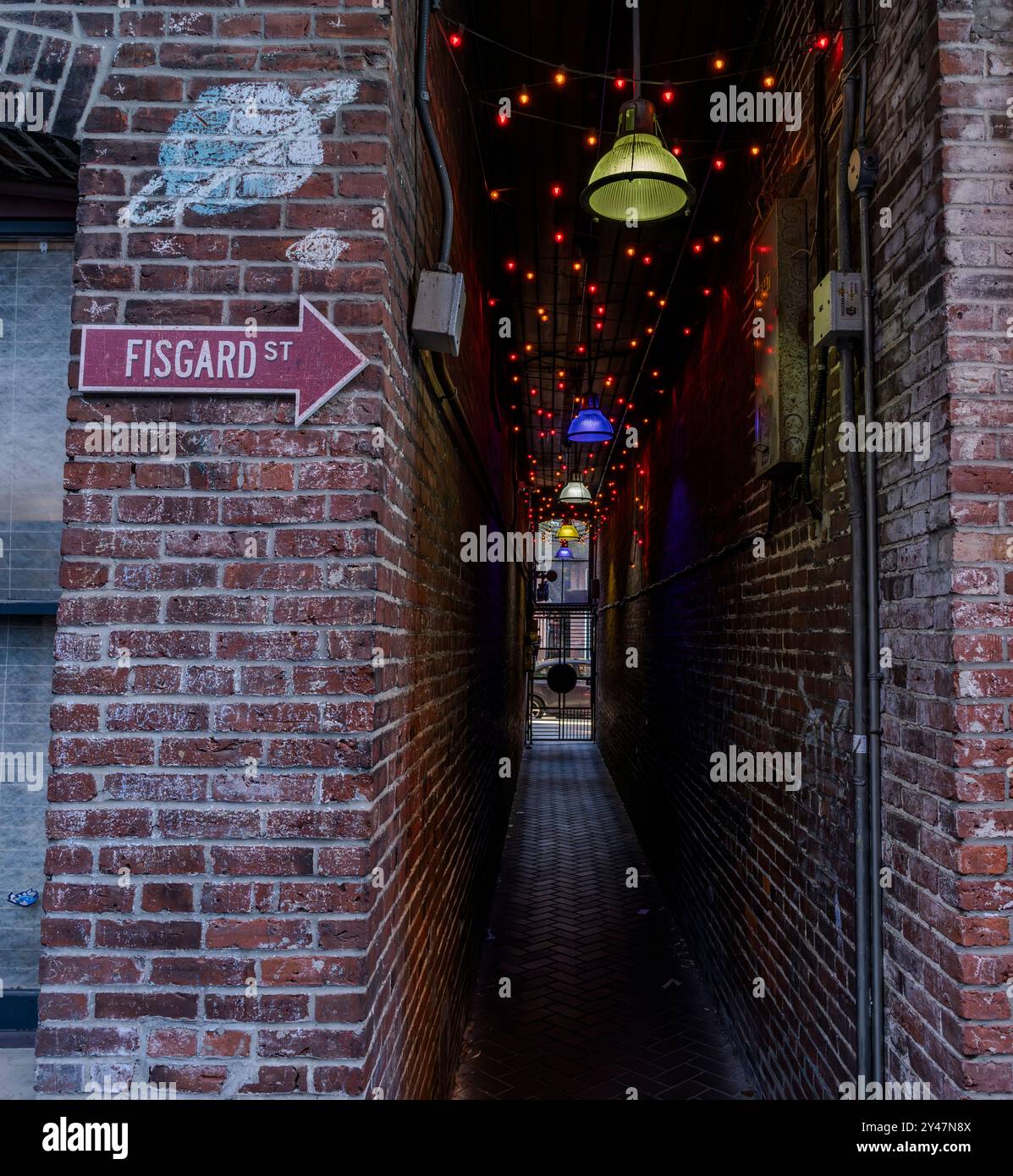 A passage in Dragon Alley in Chinatown in Victoria, British Columbia ...