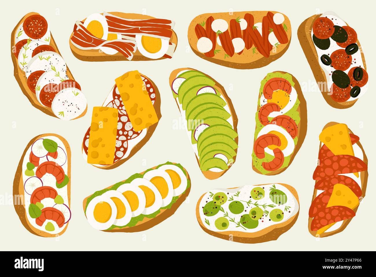 Italian tomato bruschetta Stock Vector Images - Alamy