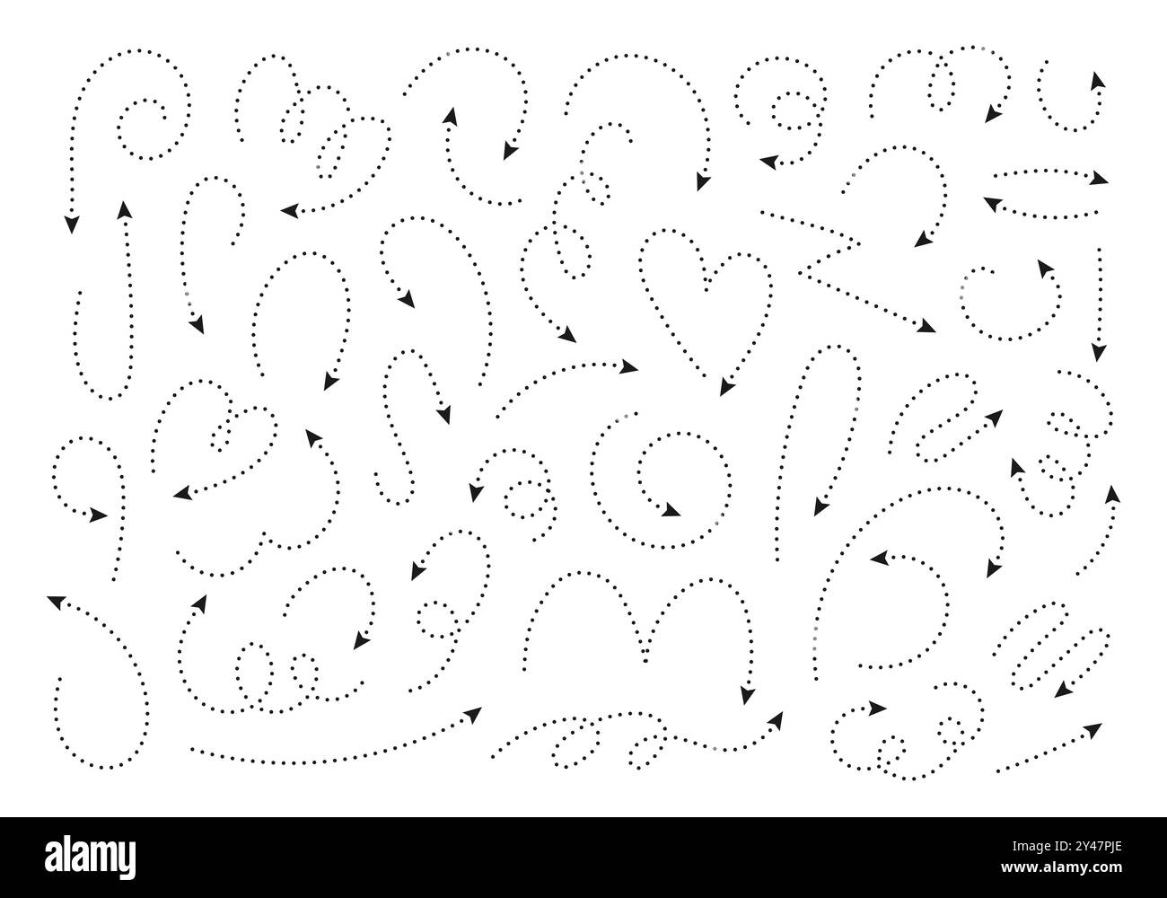 Hand drawn dotted arrows hi-res stock photography and images - Alamy
