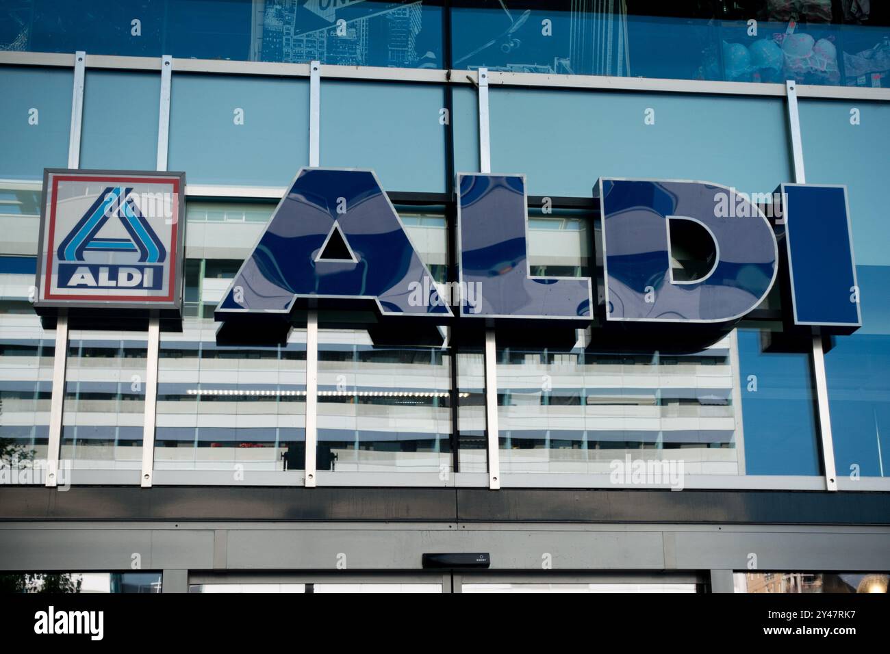 Sign ALDI logo Supermarket Germany Stock Photo - Alamy
