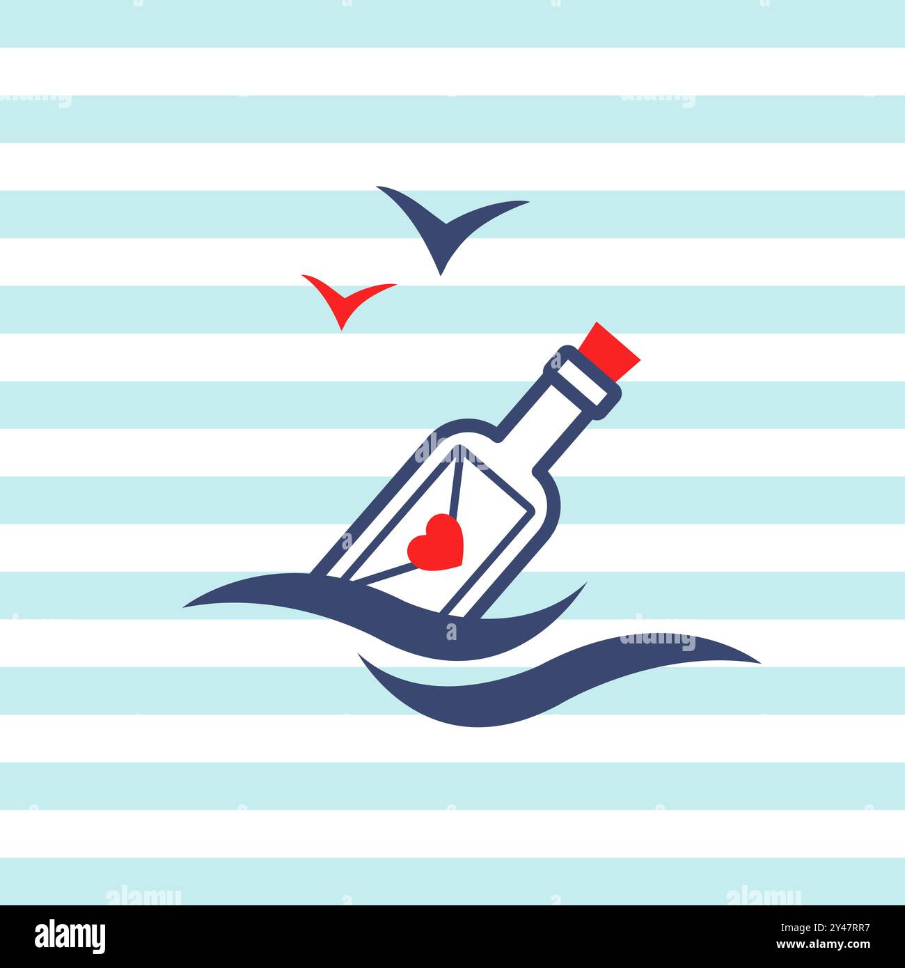 Cartoon message in bottle Stock Vector Images - Alamy