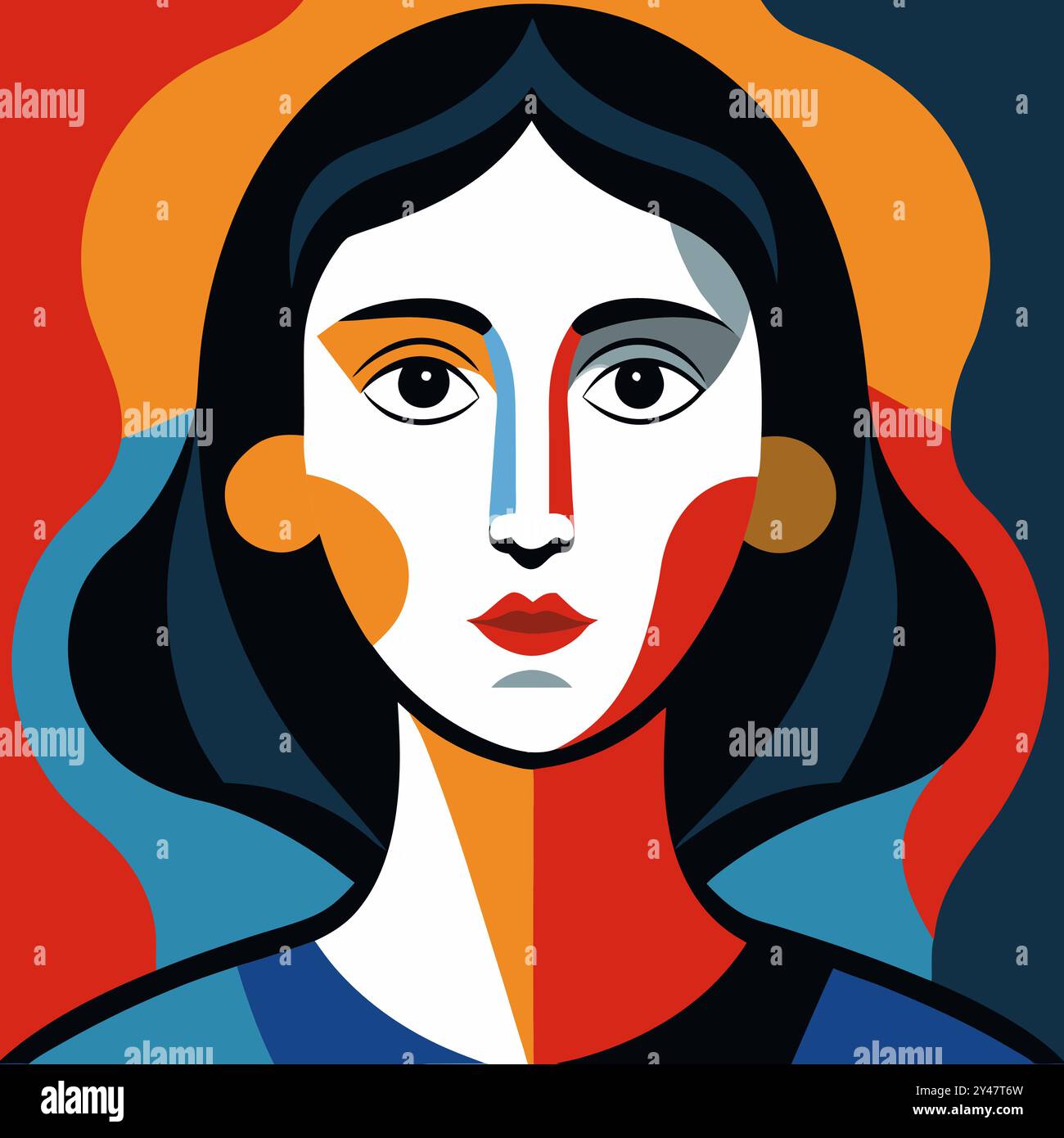 Women face in the style of Picasso. Cubism woman. Vector illustration ...