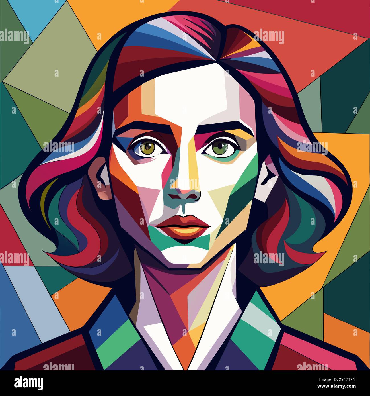 Women face in the style of Picasso. Cubism woman. Vector illustration ...
