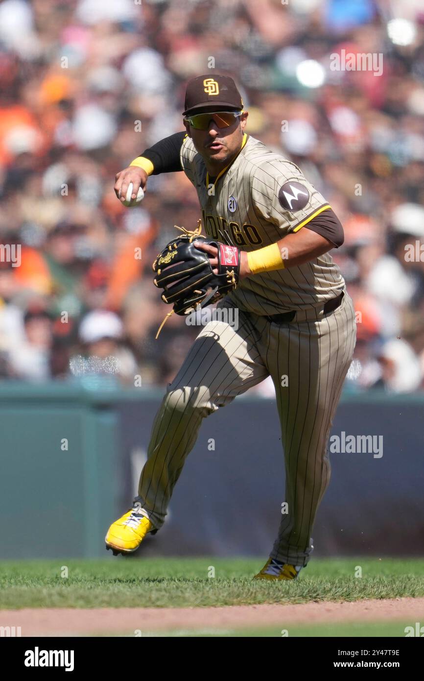 San Diego Padres' Donovan Solano during a baseball game against the San ...