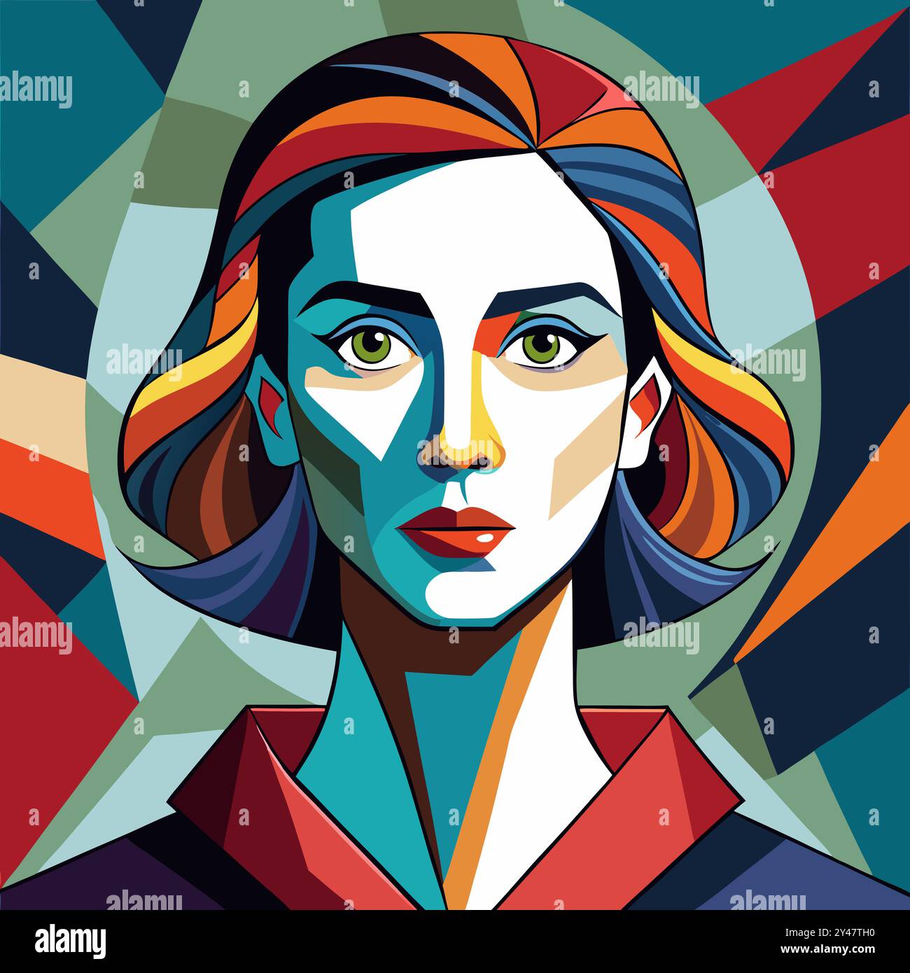 Women face in the style of Picasso. Cubism woman. Vector illustration ...