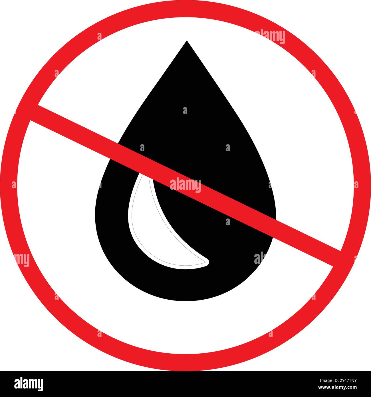 Save water symbol, no water drop symbol, water prohibition label, no ...