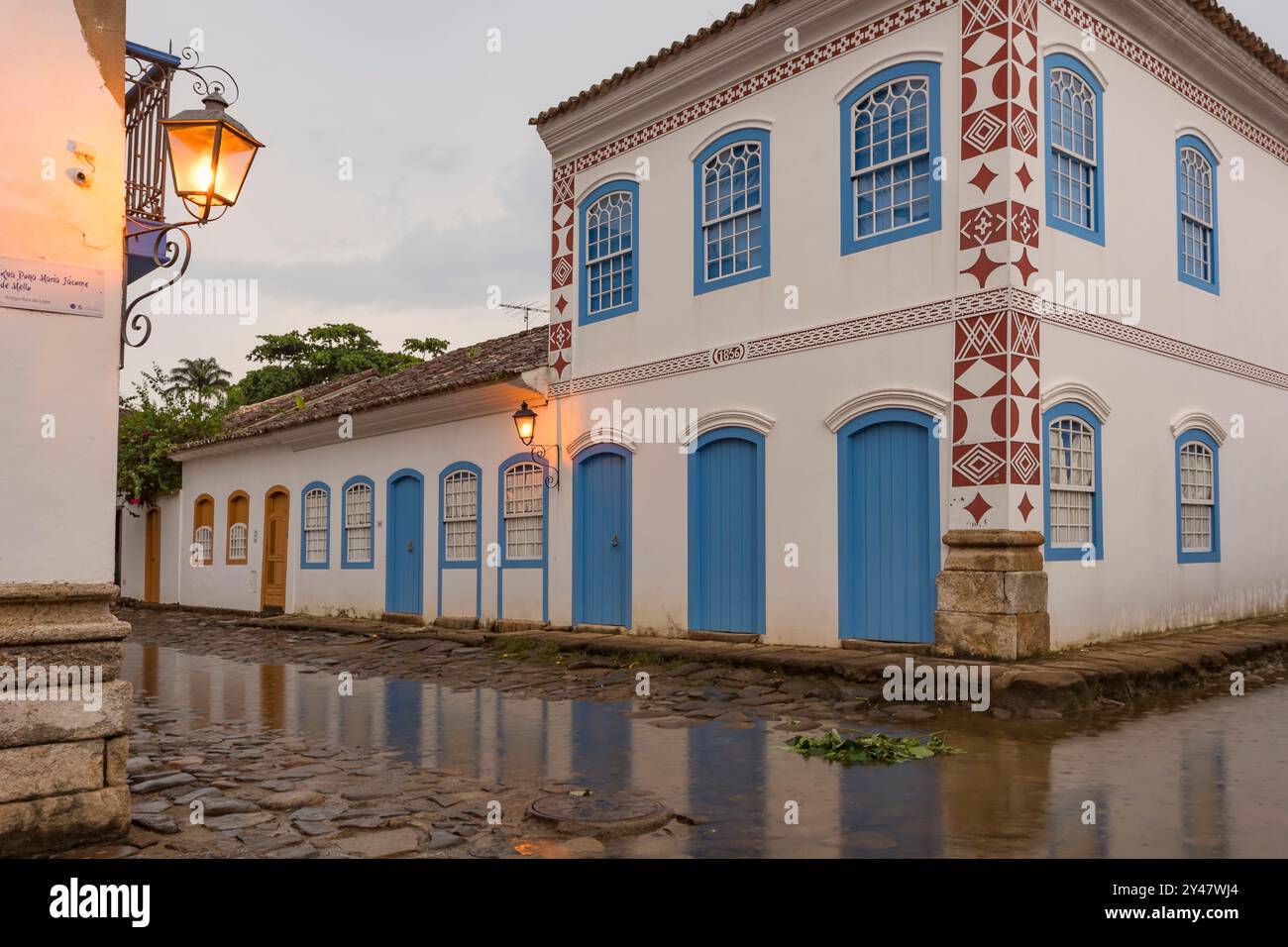 Paraty, Brazil. House from 1856 with Freemasons symbols on the facade ...