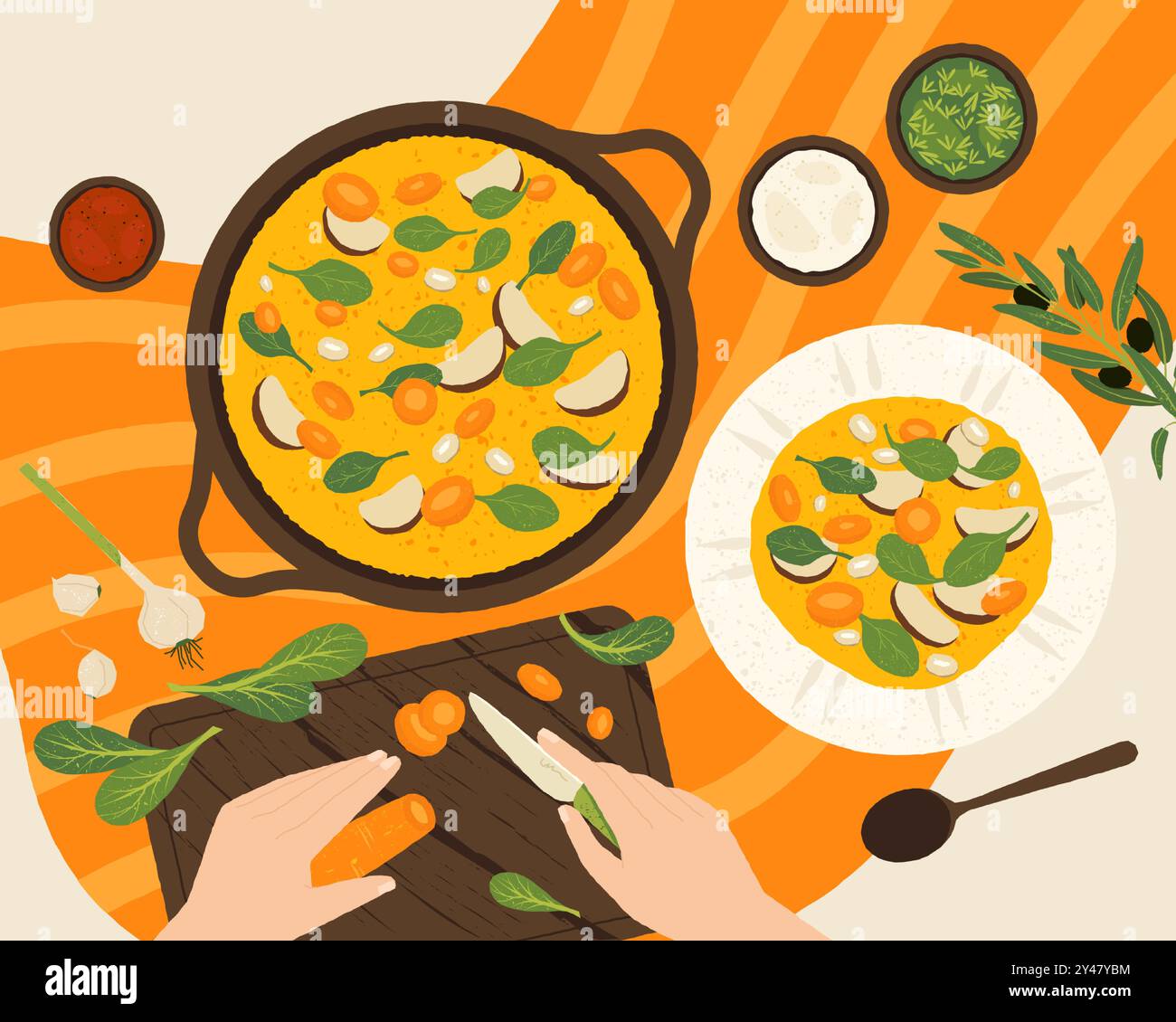 Process soup cooking home Stock Vector Images - Alamy