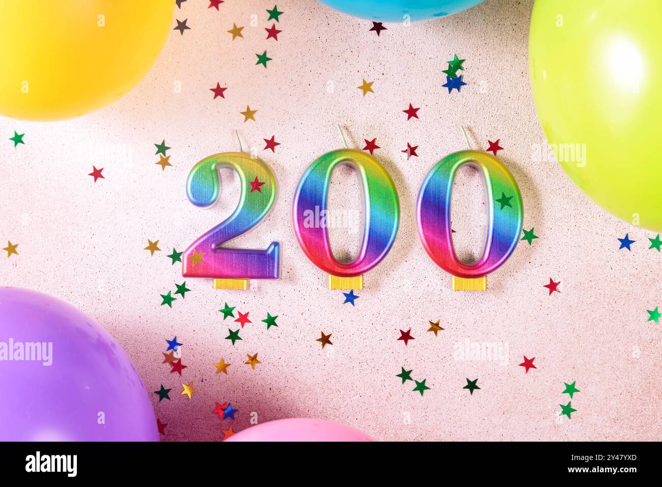 Number 200 Festive Anniversary Scene Stock Photo - Alamy