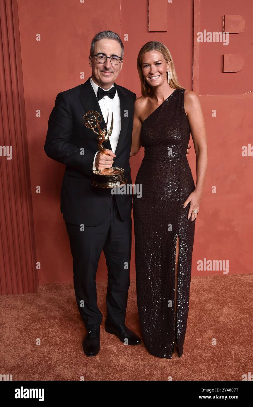 John Oliver and Kate Norley attend the HBO and Max reception following ...