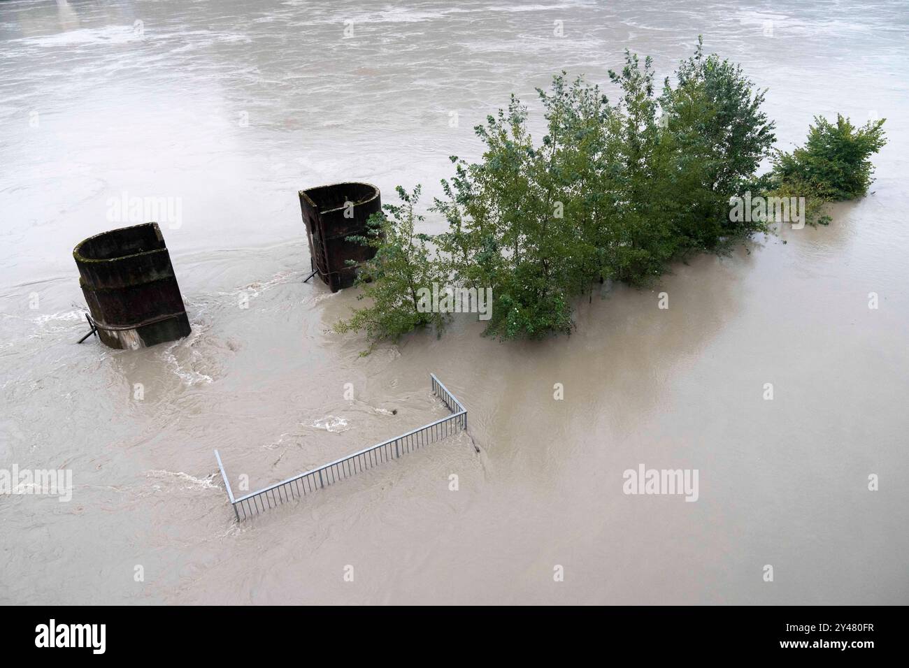 The Danube river overflows its banks after heavy rainfall in Grein in ...