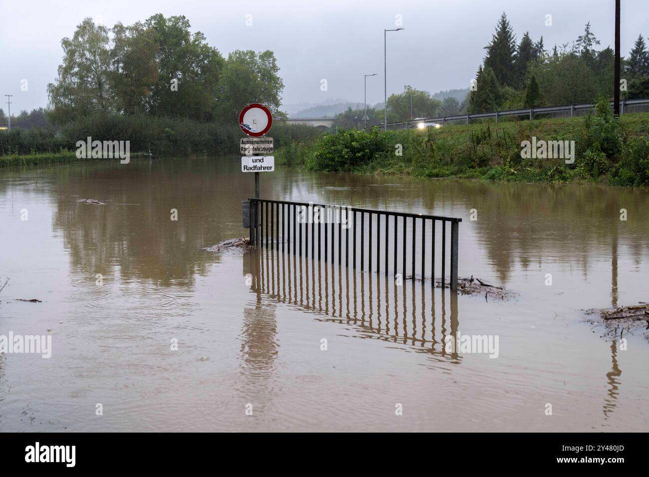 The Danube river overflows its banks after heavy rainfall in Grein in ...