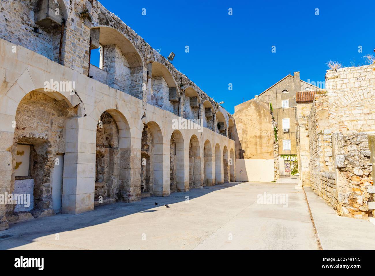 Ancient walls of the Diocletian's Palace by Severova Street, Split ...
