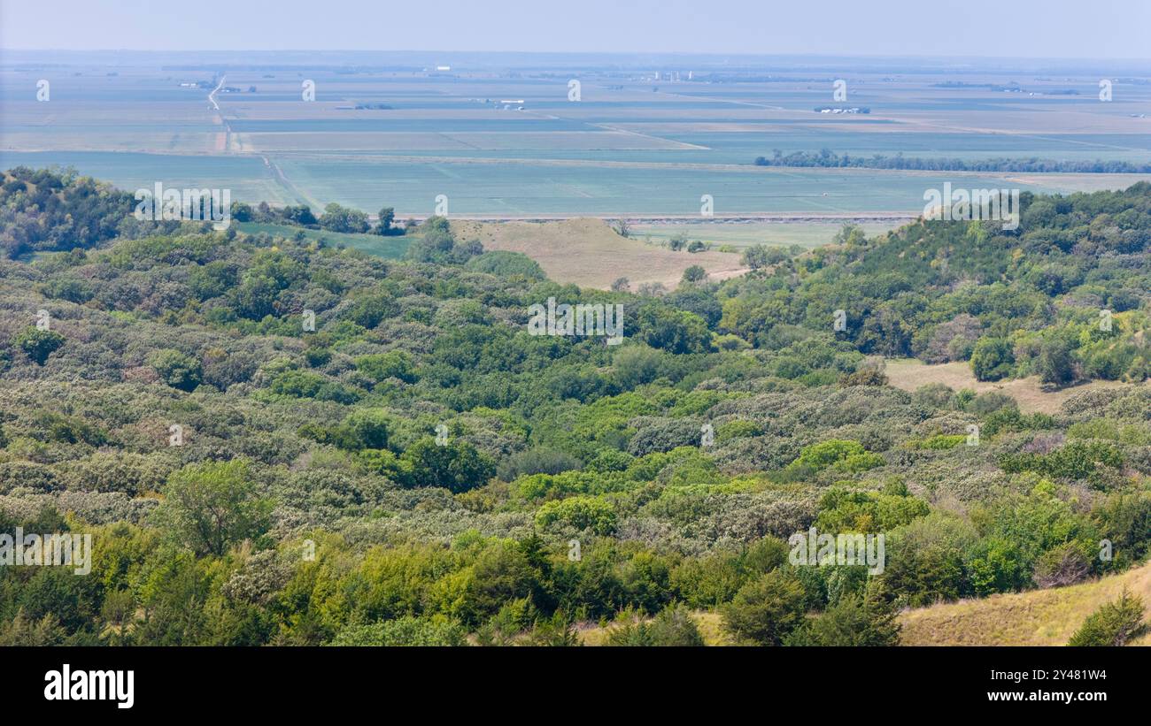 Aerial photograph of the Loess Hills State Forest from the Loess Hills ...