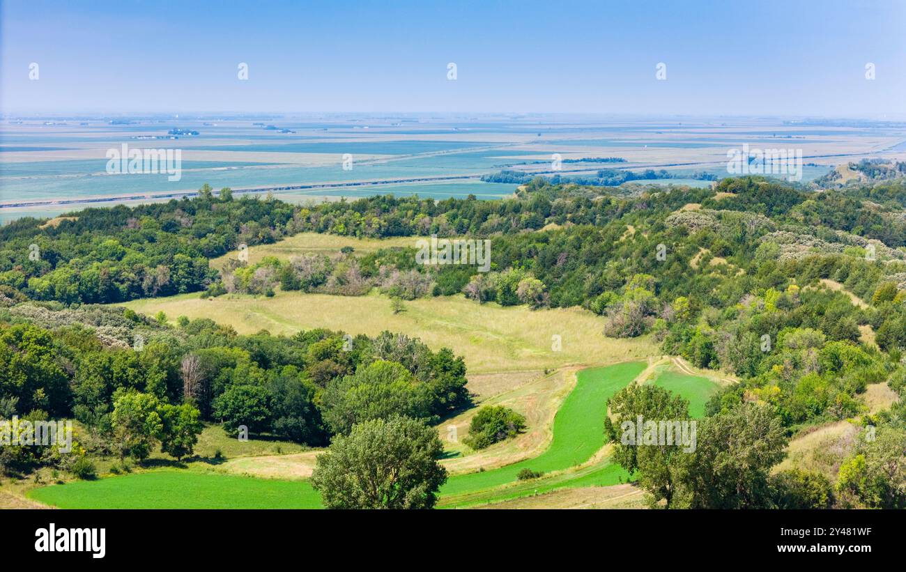Aerial photograph of the Loess Hills State Forest from the Loess Hills ...