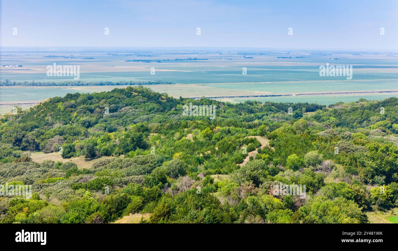 Aerial photograph of the Loess Hills State Forest from the Loess Hills ...