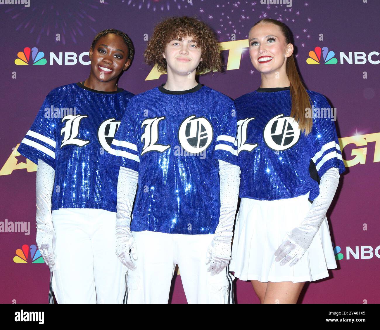 LOS ANGELES - AUG 13: Los Osos High School dance group, Emily Gold (far right) at the America's ...