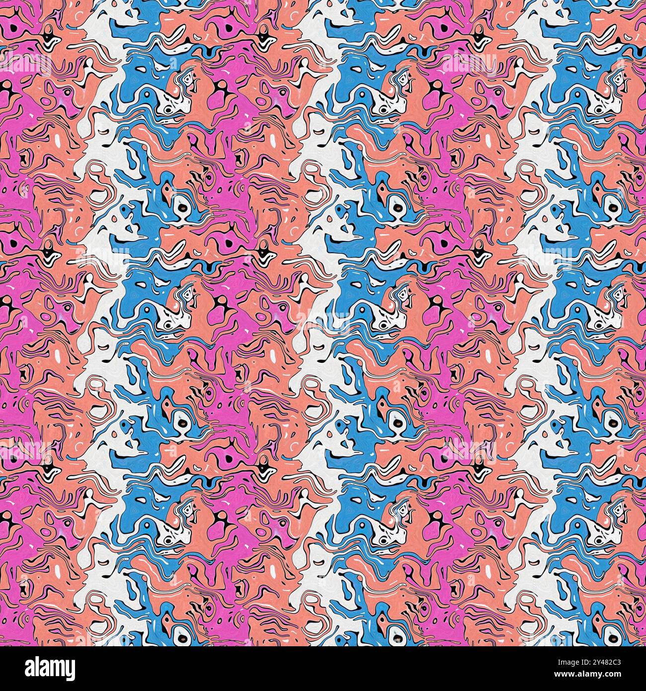 Whimsical ink splodge digital pattern with fun dripping paint effect ...