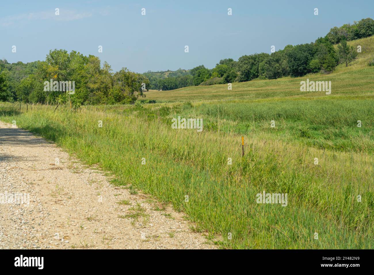 Photograph of the Loess Hills in western Iowa on a hazy summer ...