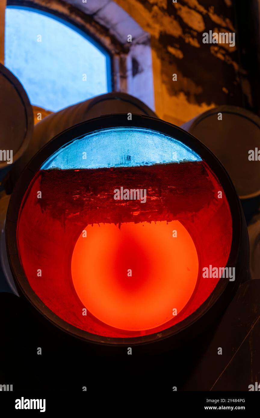 Flor, film of yeast in solera systems in old Andalusian wine cellar ...