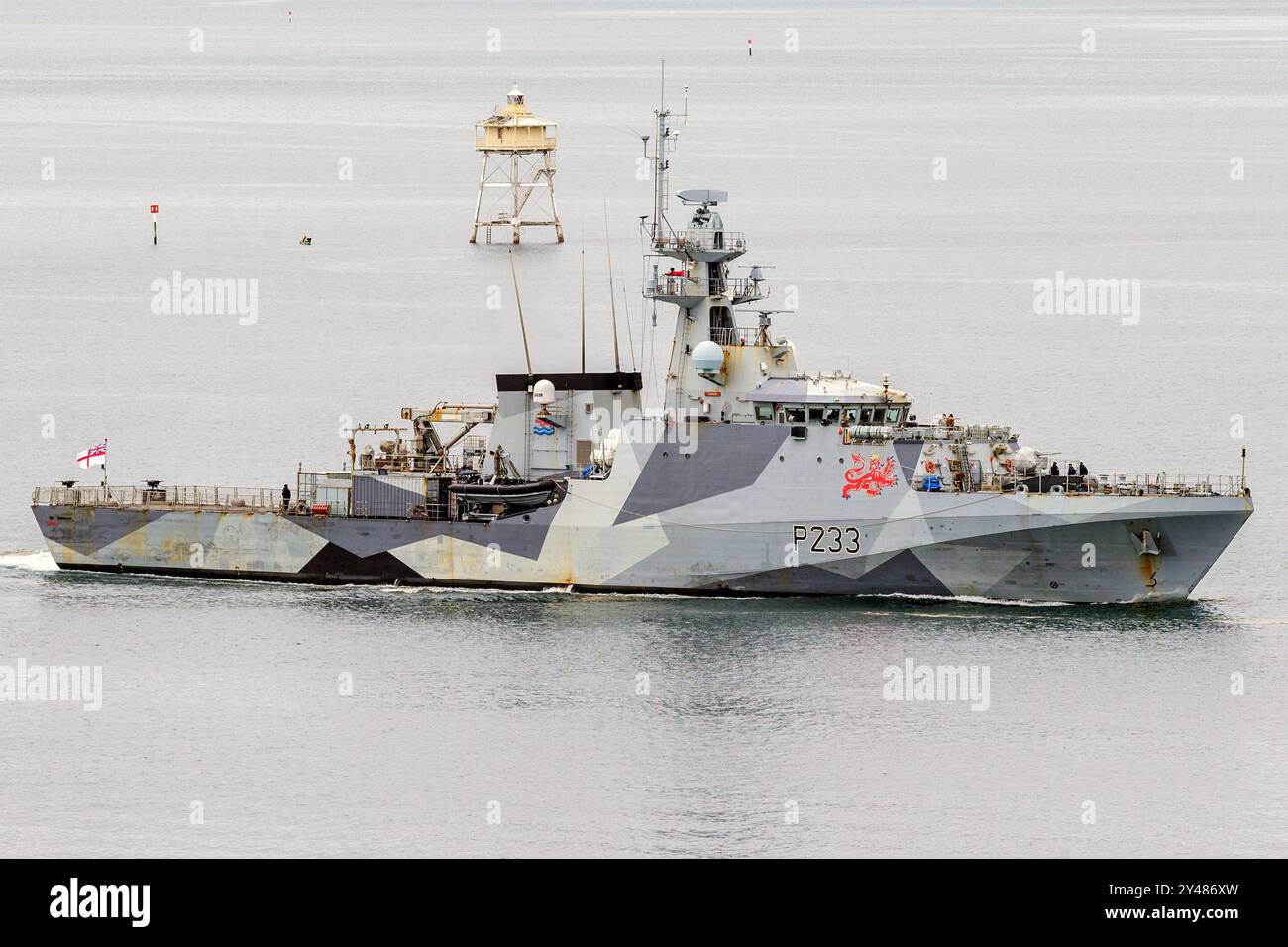 HMS Tamar, a Batch 2 River-class offshore patrol vessel of the Royal ...