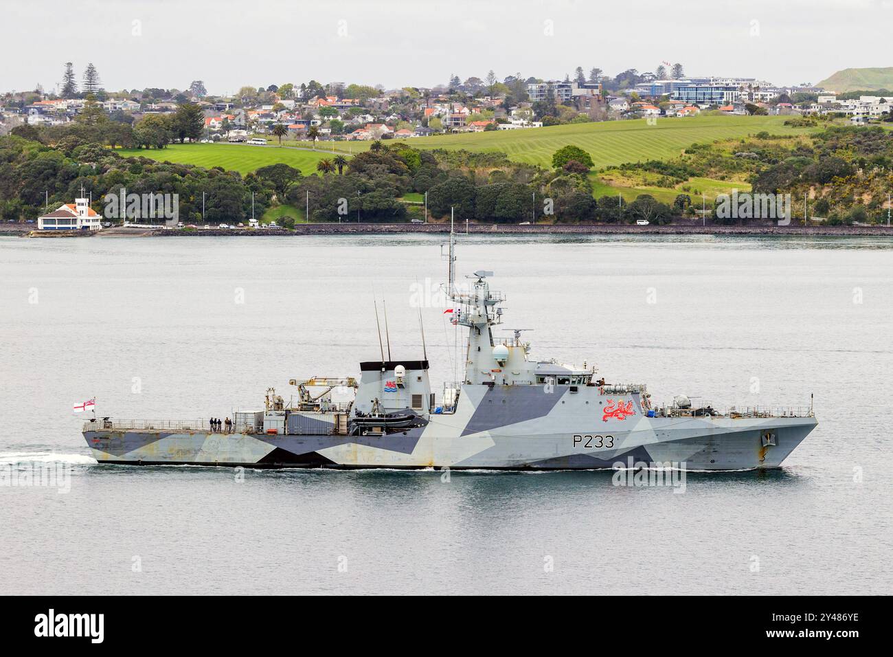 HMS Tamar, a Batch 2 River-class offshore patrol vessel of the Royal ...