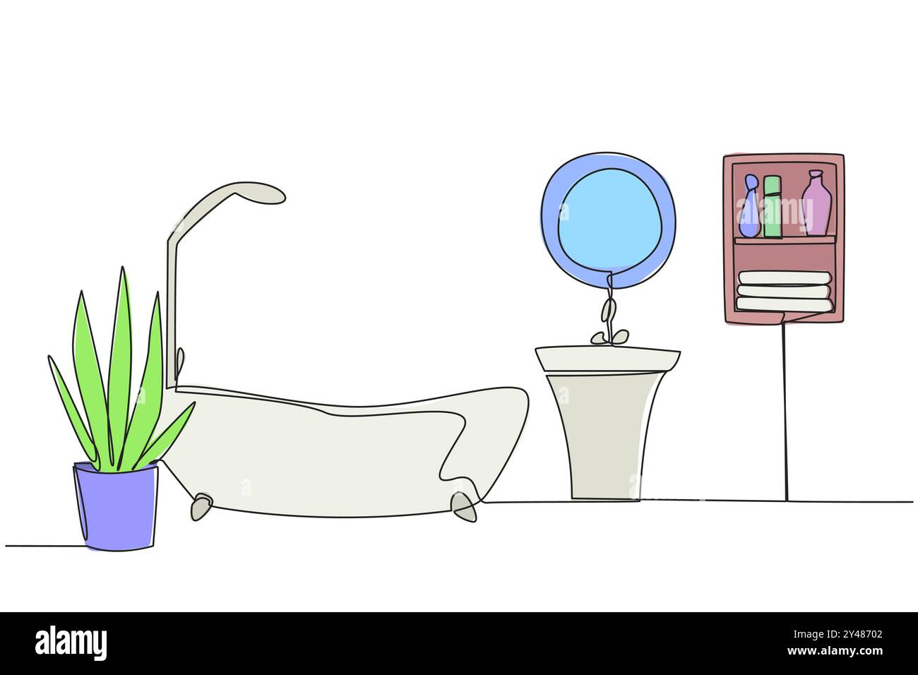 Contemporary bathroom layout Stock Vector Images - Alamy