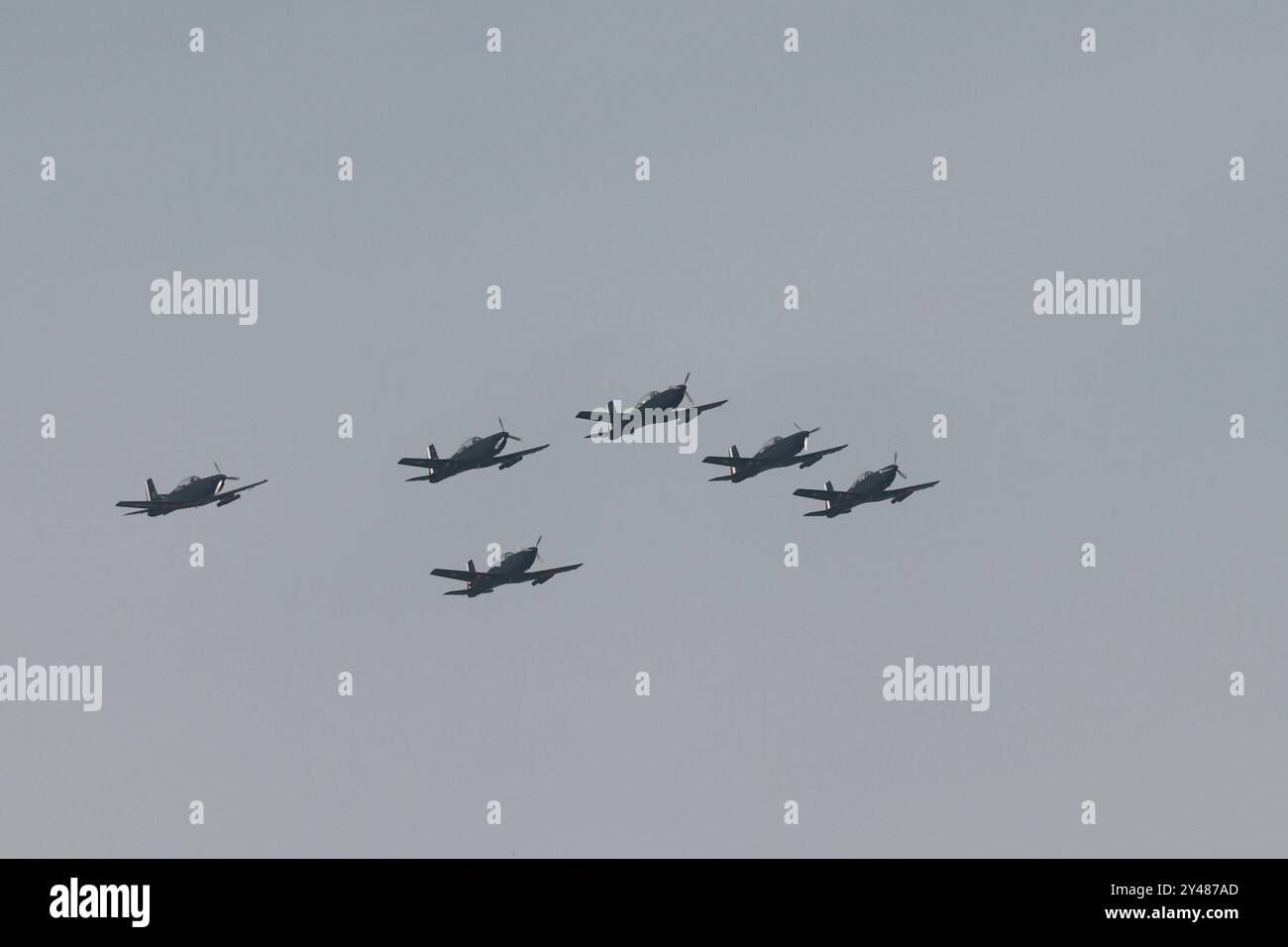 National Guard airplanes are seen during the celebration the military ...