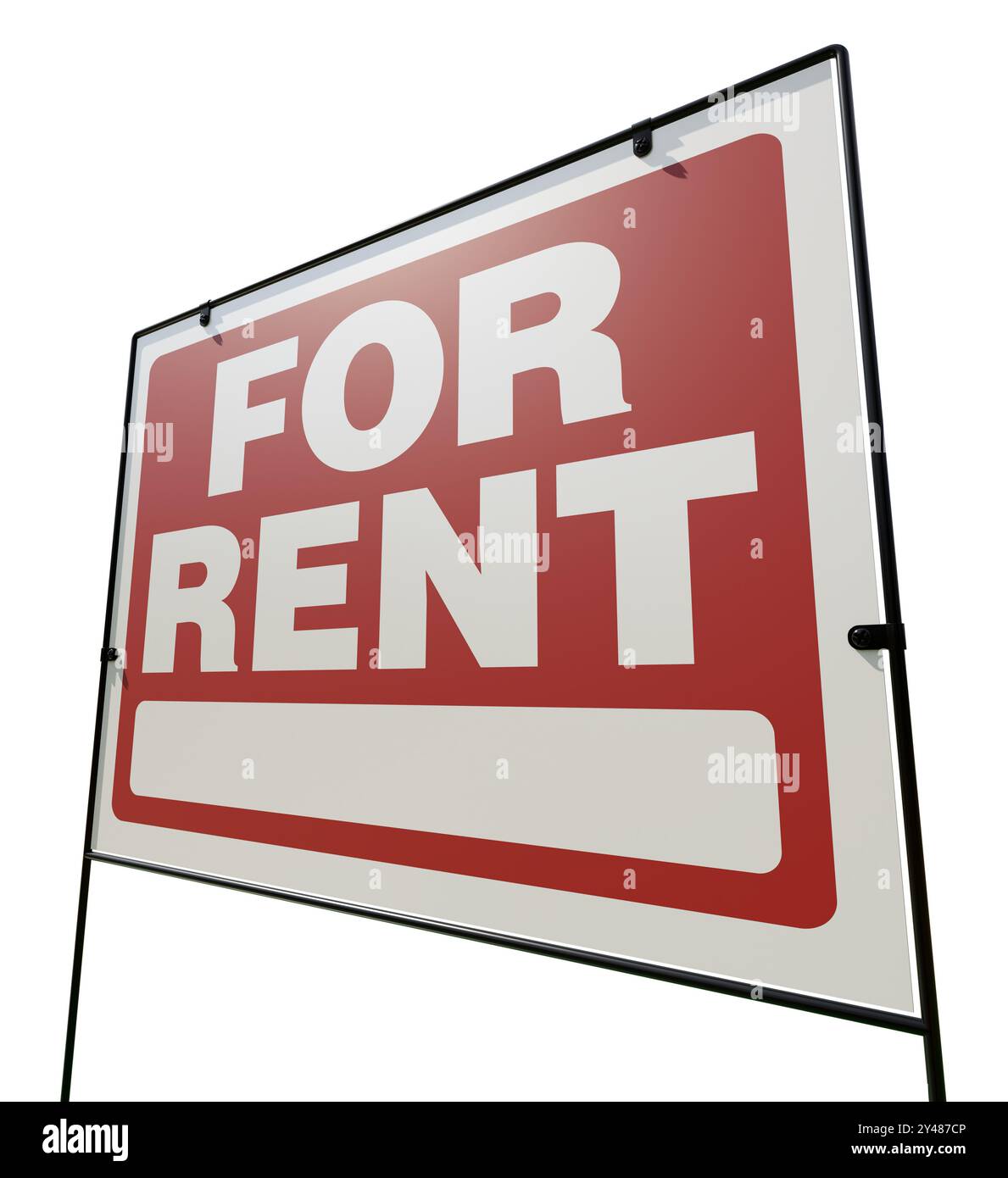 Left Facing For Rent Real Estate Yard Sign Isolated on a White ...