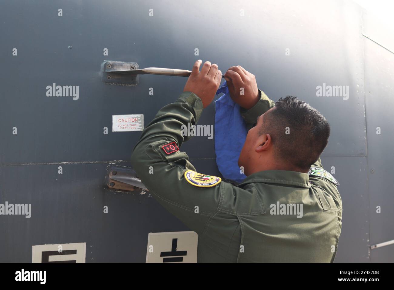 Mexican Air Force pilots prepare before flying military planes during ...