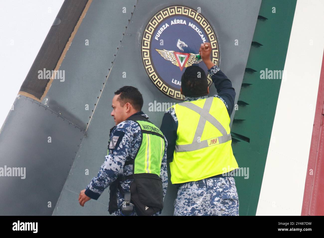 Mexican Air Force pilots prepare before flying military planes during ...
