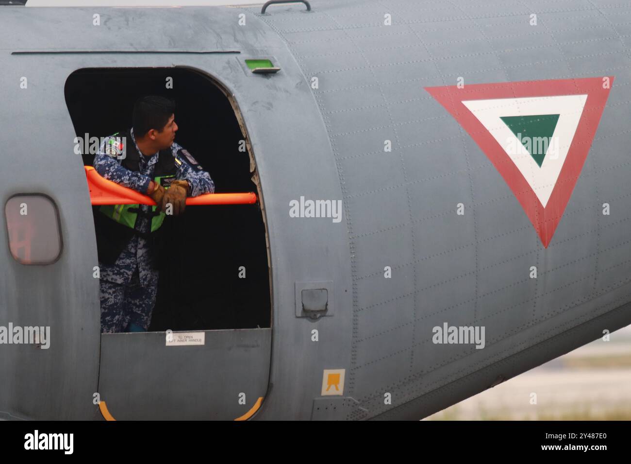 Mexican Air Force pilots prepare before flying military planes during ...