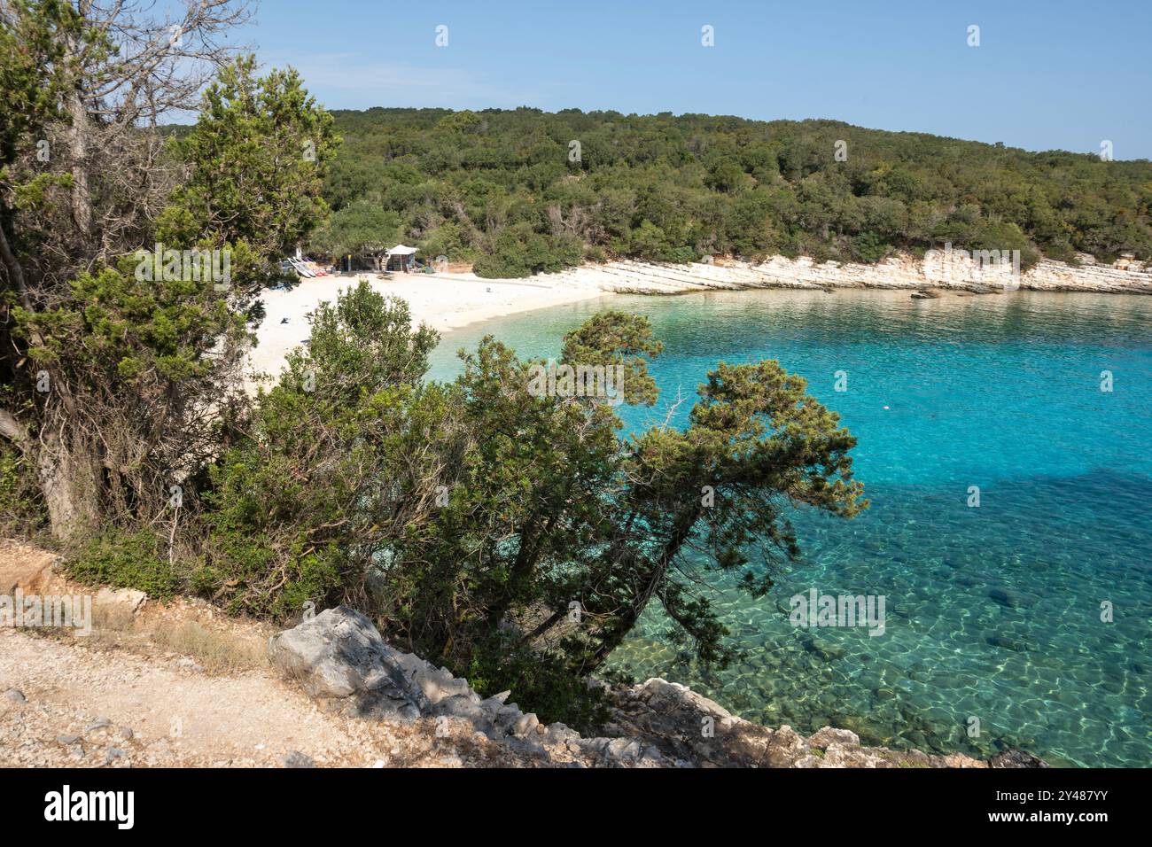 Amazing view of Emplisi Fiskardo Beach, Cephalonia, Ionian Islands ...