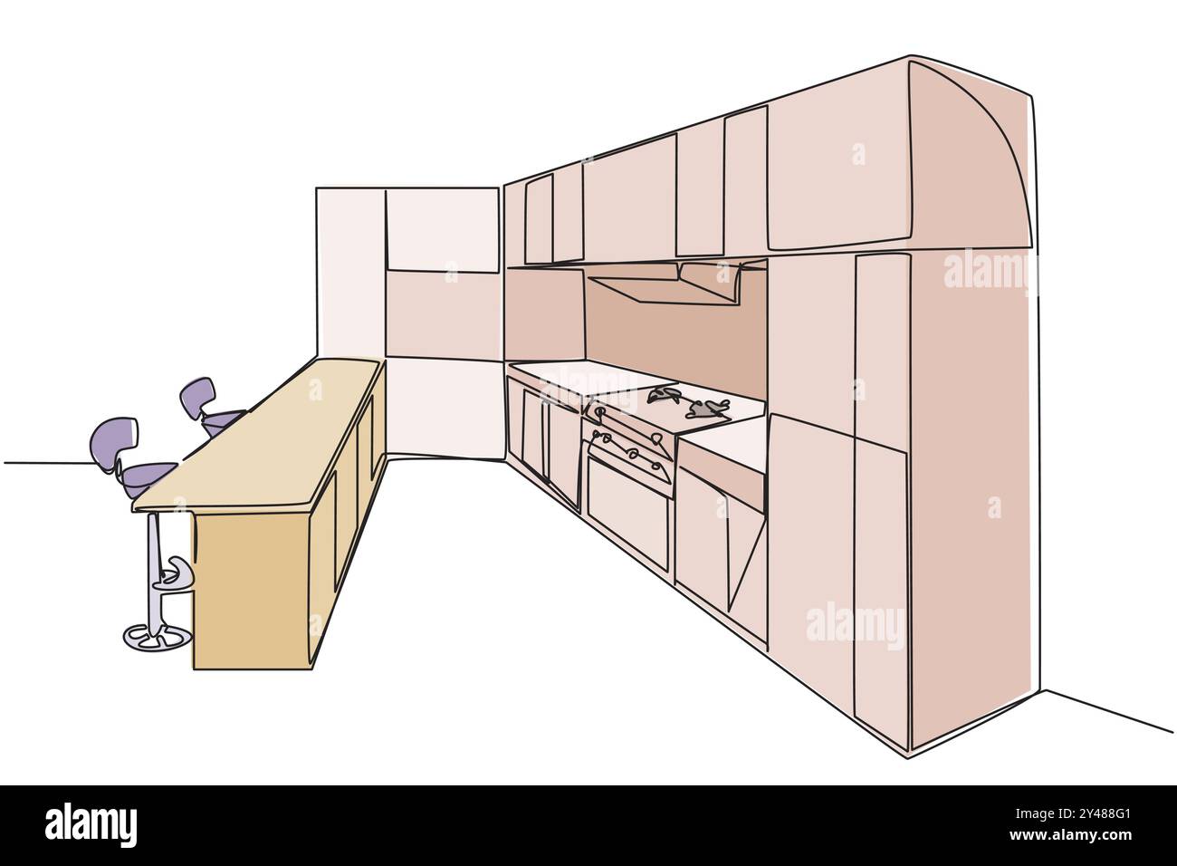 Contemporary style kitchen bar Stock Vector Images - Alamy