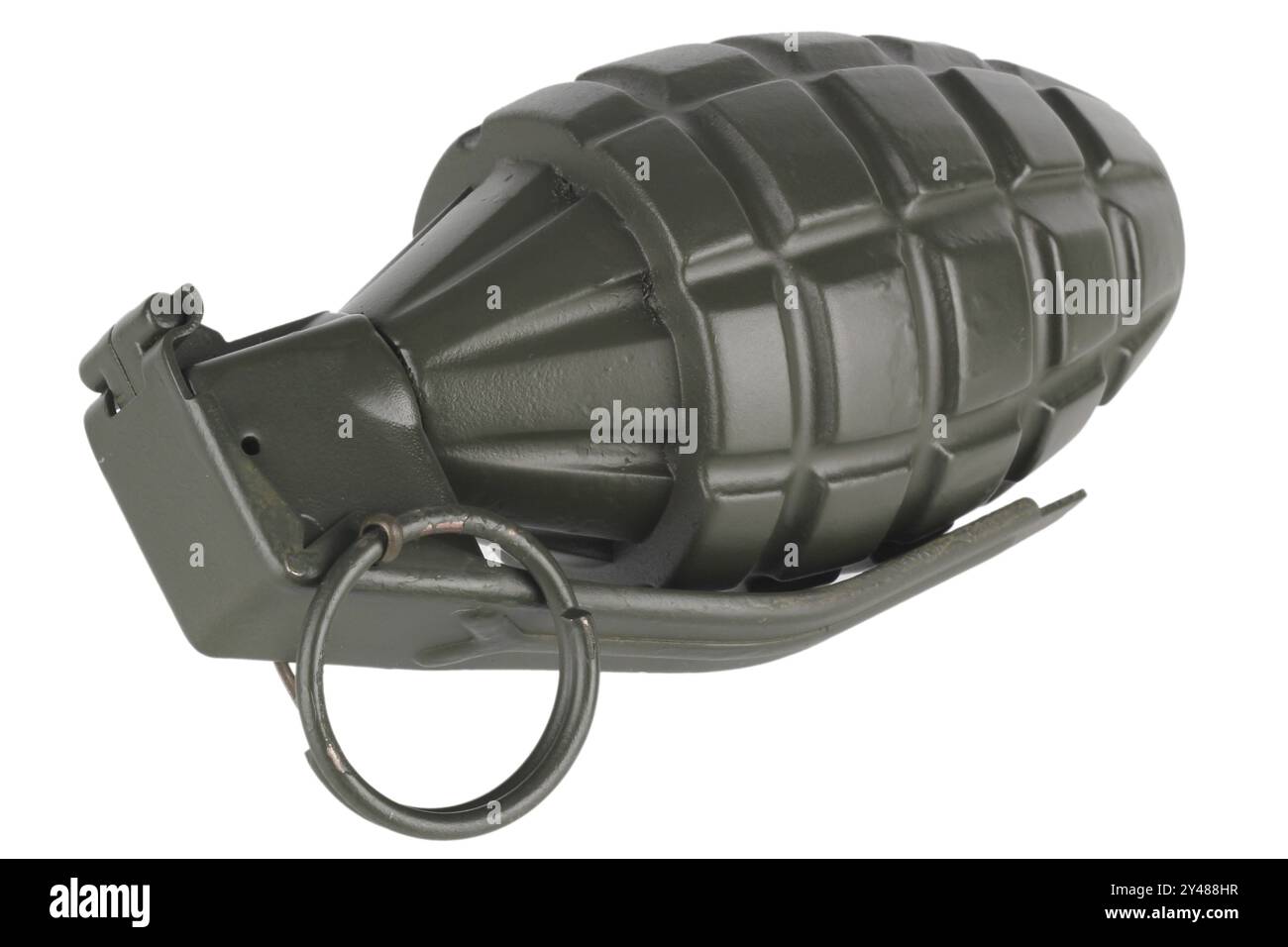 Fragmentation hand grenade World War two period isolated on white ...