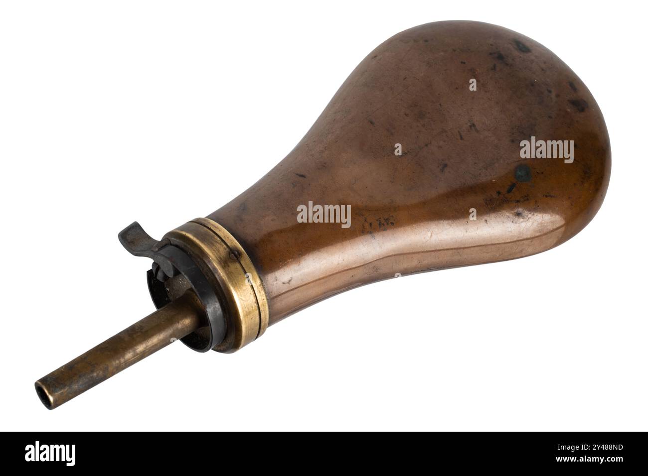 Old west gunpowder flask isolated on white background Stock Photo - Alamy