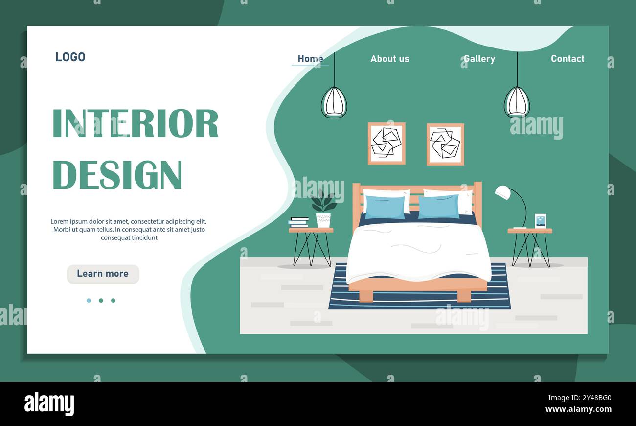 Landing page for interior design website. Template for Landing Page ...