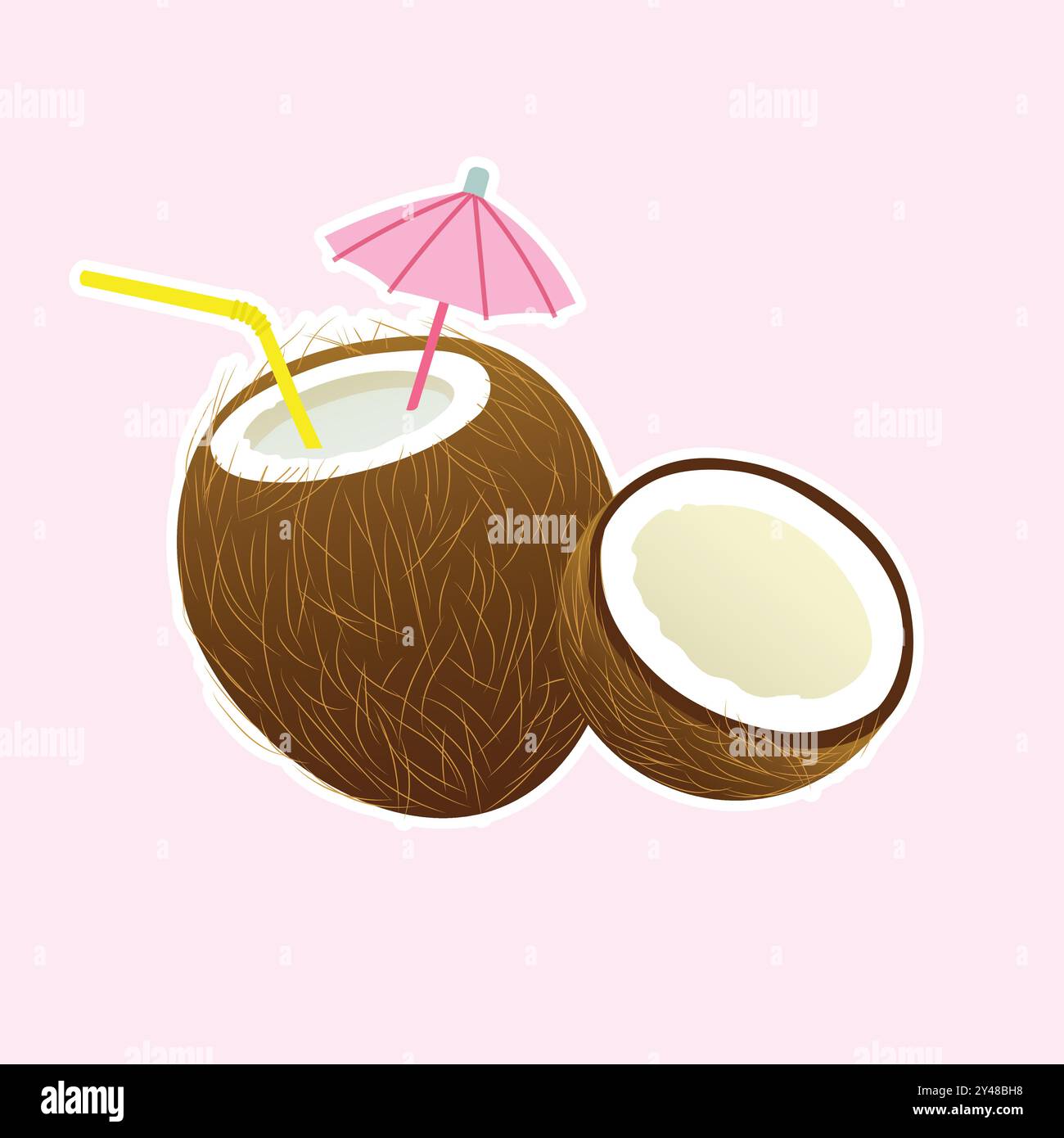 Coconut. Coconut hand-drawn illustration. Vector doodle cartoon ...