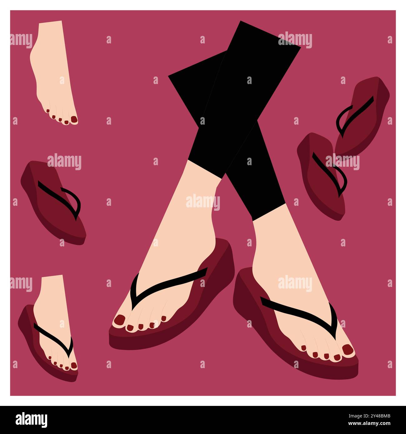 Flip flops vector illustration, Flip flop set. Vector illustration on white background Stock ...