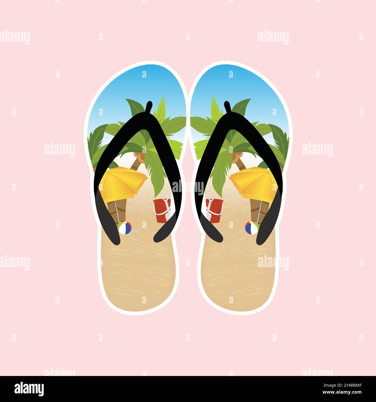 Flip flops vector illustration, Flip flop set. Vector illustration on white background Stock ...